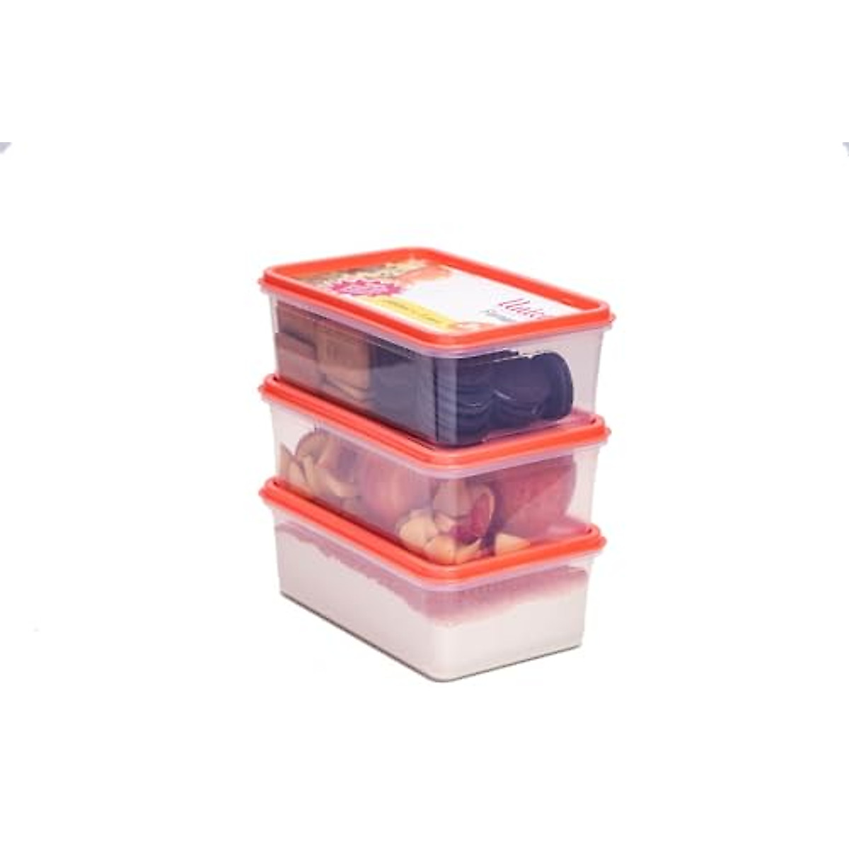 Unica Food Storage Container, with Airtight Lid, Stackable Rectangle Meal Prep Container, BPA-Free, Dishwasher, and Freezer Safe, Set of 3, 28 oz, 5.56x5.56x3.13 in