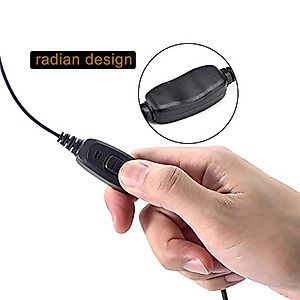 Retevis RT21 Two Way Radio Earpiece with Mic, Big PTT, Compatible RT22 RT21 H-777 RT68 RT22S H-777S RT19 pxton Walkie Talkie, G-Type Soft Earhook Walkie Talkie Earpiece 2 Pin(5 Pack)