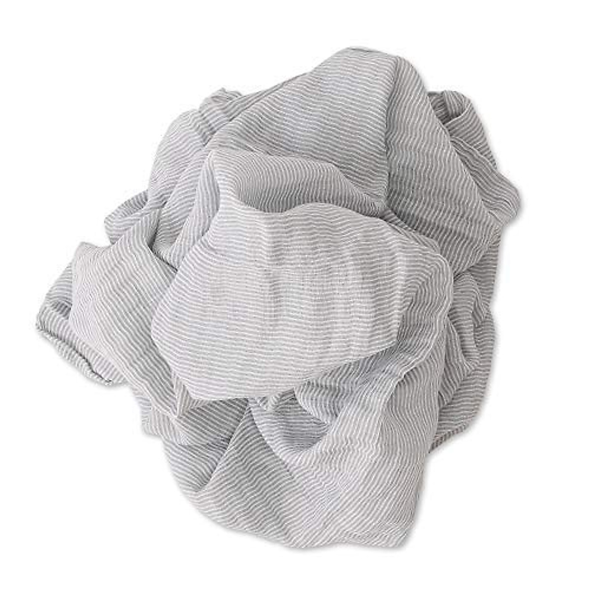 Red Rover Kids Cotton Muslin Swaddle - 47”x 47”- 100% Cotton – Machine Washable – Softer with Every Wash – Playful Designs -Soft, Breathable & Lightweight – Unisex (Grey Micro Stripe)