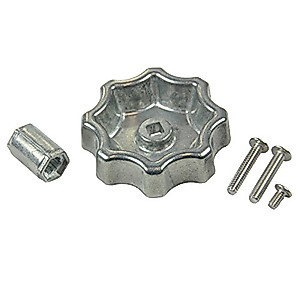 Danco Outdoor Faucet Water Spigot Handle | Hose Bibb Round Wheel Handle Replacement | Includes Screws | Metal (10006), Silver/Pewter