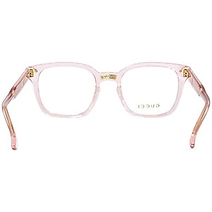 Gucci GG0184O 013 Transparent Pink Square Unisex Eyeglasses