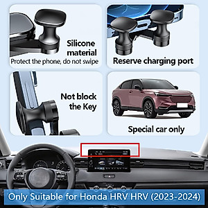 LUNQIN Car Phone Holder Mount for Honda HRV HR-V 2023 2024 2025 LX Sport EX-L Auto Accessories Screen Navigation Bracket Interior Decoration Mobile Cell Phone Mount Stand