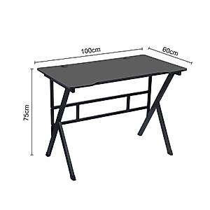 Washranp Computer Desk Gaming Desk,X-Shaped Gaming Table Sturdy PC Workstation Desk for Home Office with Cable Holes,Large PC Gamer Desk Gaming Table for Bedroom Living Room Black