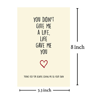 Cheerin Greeting Card with Envelope - Sweetest Day Card for Parents - Appreciation Card for Mom Dad - Thank You Card for Stepmom and Stepdad