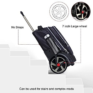 UNIKER Rolling Laptop Bag for 14 Inch Laptop,19 Inch Roller Bookbag for Teens,Roller Travel Bag,Wheeled Bookbag High School,Trolley School Bag,Schoolbag with Wheels Spacewalk
