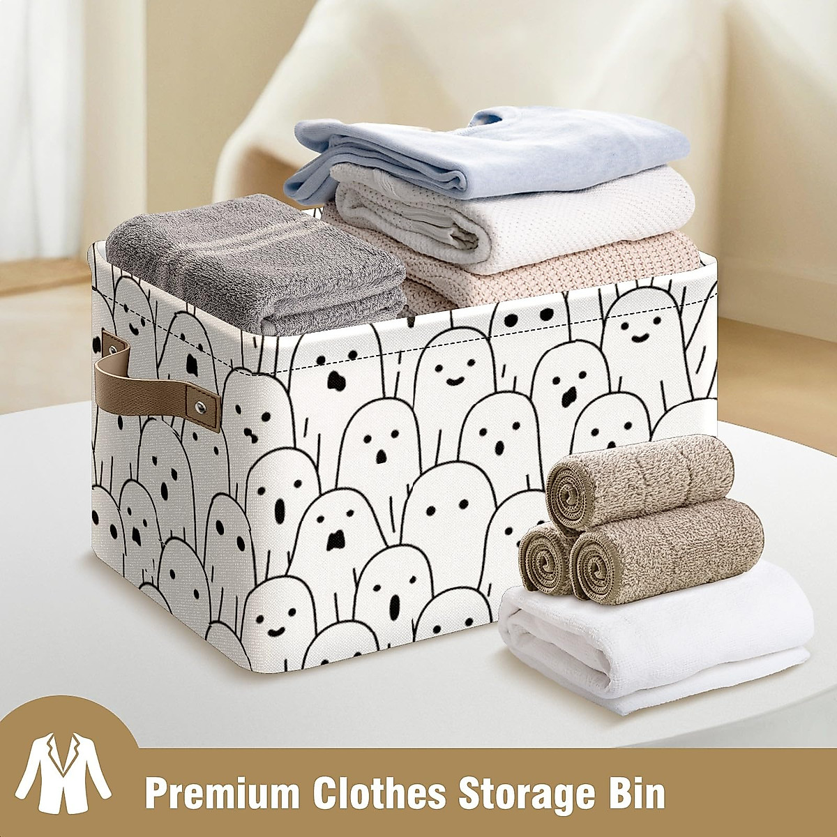 Halloween Basket Trick or Treat Bags Boo Basket with Handles Halloween Cute Ghost Halloween Storage Containers for Storage Toy Storage