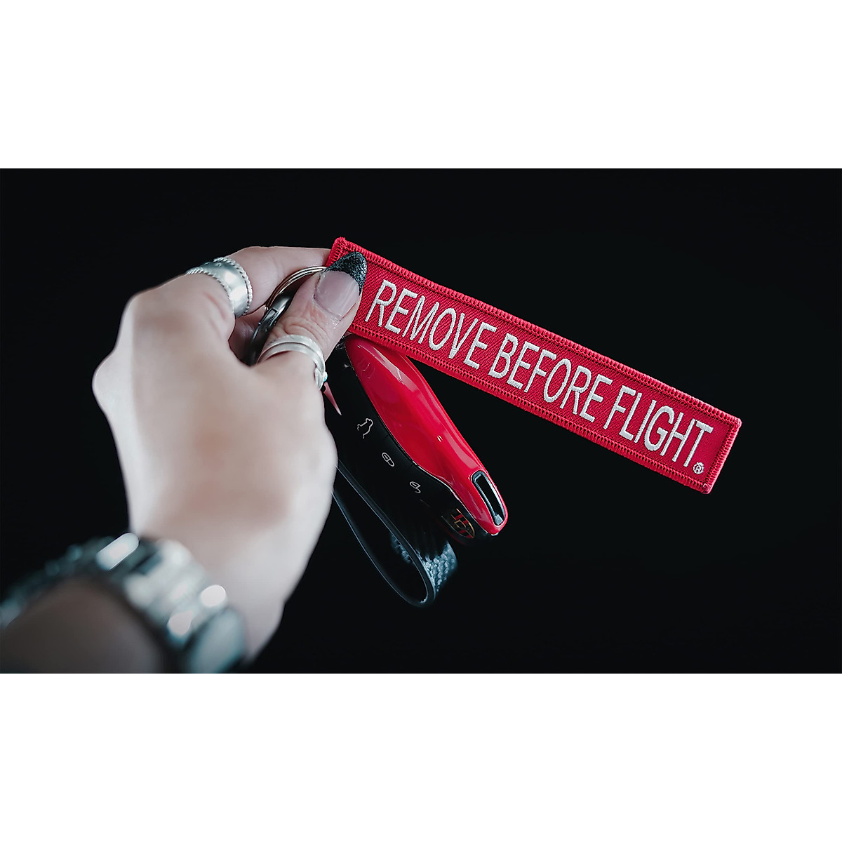 Apex Imports AIXEPA 3X Remove Before Flight Red/White Key Chain 5.5" x 1" Motorcycle ATV Car Truck Keychain
