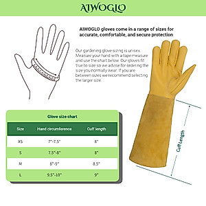AIWOGLO Thorn Proof Gardening Gloves for Men & Women Rose Pruning Leather Garden Gloves with Long Sleeve Gauntlet(Large)