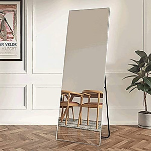 OBIOZZ Bedroom Floor Standing Mirror Full Length Mirror Floor Mirror with Standing Holder Bedroom/Locker Room, Beautiful Living Room Decorations