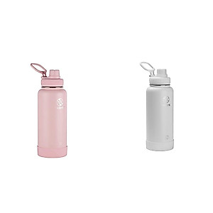 Takeya Actives Insulated Stainless Steel Water Bottle with Spout Lid, 32 Ounce, Blush & Actives Insulated Stainless Steel Water Bottle with Spout Lid, 32 oz, Arctic