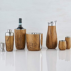 S'well Stainless Steel Wine Chiller - 750ml - Teakwood - Triple-Layered Vacuum-Insulated Container Designed to Keep Bottles Colder for Longer - BPA-Free Designer Barware Accessories