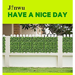 Jinwu Artificial Ivy Privacy Fence Screen,120 * 40 Inch Artificial Faux Ivy Hedge, Expandable Faux Privacy Fence with 80 pcs Zip Ties Decoration for Wall Screen, Outdoor Garden, Christmas Decor