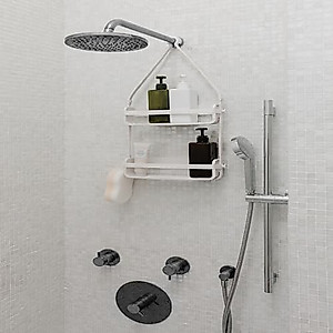 Umbra Flex Hanging Shower Caddy, Bathtub Shelf and Bathroom Organizer, White