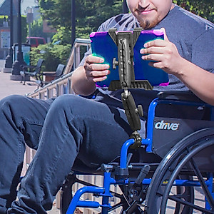 iBOLT TabDock Accessibility Post/Pole/Rail/Handlebar Mount for Wheelchairs/Exercise Equipment, etc. Fits 7-10 inch Tablets (iPad, Samsung Galaxy Tab)