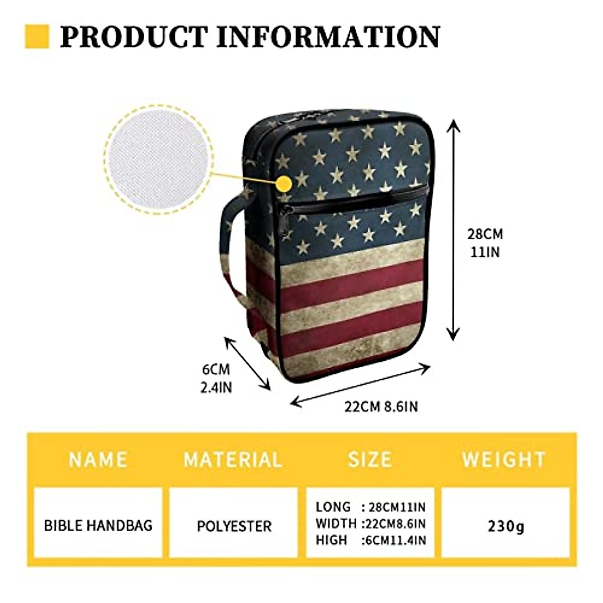 GLENLCWE Retro Style Boho Aztec Bible Bag Bible Cover for Women and Men Bible Bag with Pocket Durable Zipper Bible Holder Bag Carrying Case Portable