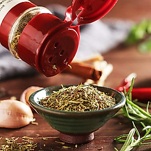 Kingrol 36 Pack Plastic Spice Jars with Red Sifter Caps, 3 FL OZ Reusable Seasoning Jars for Spices, Herbs, Powders, Glitters, Craft Supplies