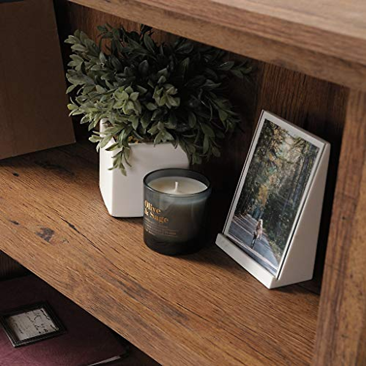 Sauder Miscellaneous Bookcase, L: 35.28" x W: 13.23" x H: 43.78", Vintage Oak finish