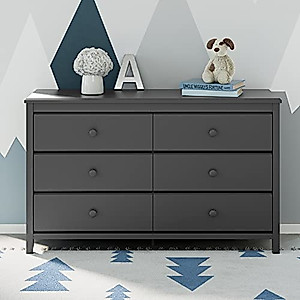 Storkcraft Kenton 5 Drawer Dresser (Gray) & STORKCRAFT Alpine 6 Drawer Dresser - Gray