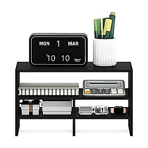 Furinno Hermite Desk Top Organizing Shelf Bookcase, Espresso