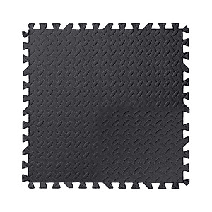 Vaveren Interlocking Foam Tiles Puzzle Mats for Floor, Gym Mats Flooring Exercise Mat for Home Gym Equipment, Black, 30cmx30cmx1.2cm