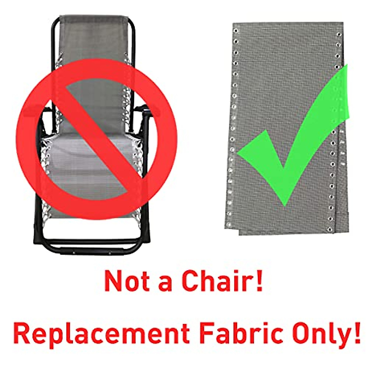 IKEPAHOK Gravity Chair Replacement Fabric, Zero Gravity Lounge Chair Recliners Repair Tool Cloth Part for Outdoor Patio Yard Beach Pool Lawn Camping Reclining Mesh Canvas for Anti-Gravity Chair