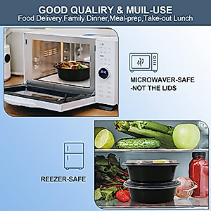 DODHEG 30 Pcs 34 Ounce Meal Prep Bowls with Lids, Kitchen Prep Containers, Take Away Containers, for kitchen, Picnics, Salad etc.