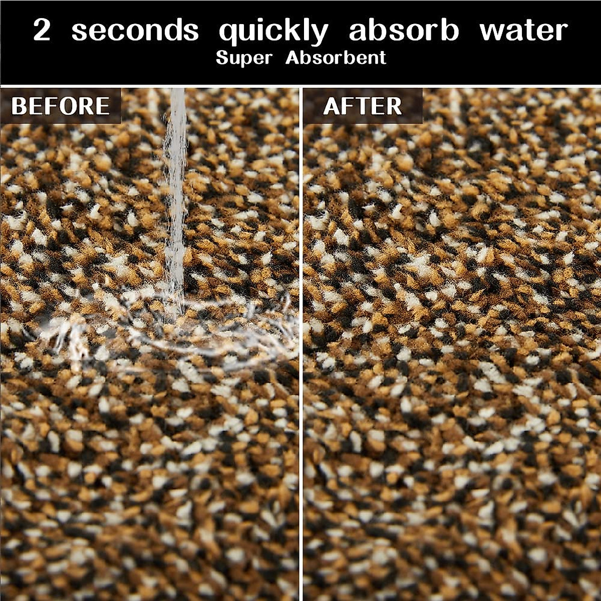 Matace Microfiber Super Absorbent Home Entrance Door Mat, Indoor and Outdoor Floor Mat with Non Slip Backing, Dirt and Mud Trapper Front Door Rug for Entryway (24"x36", Brown)