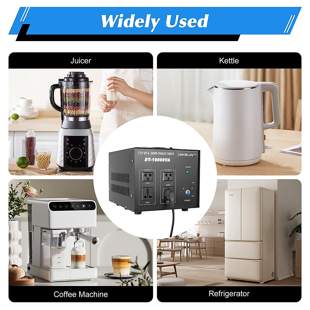 ST-10000 Voltage Converter Transformer Power Step Up/Down 110V to/from 220V Home Commercial Voltage Converter
