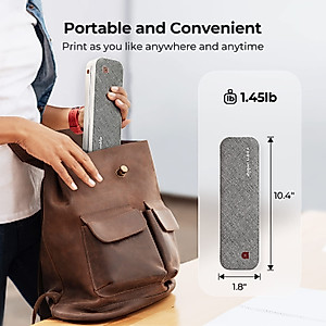 MUNBYN Portable Printer Wireless for Travel ITP01, Bluetooth Thermal Printer with APP, Support 8.5x11 US Letter A4, Compatible with Android and iOS Phone & Laptop, Inkless Printer Mobile Office(Grey)