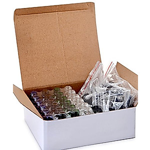 Vivaplex, 24, Assorted Colors, 15 ml (1/2 oz) Glass Bottles, with Black Fine Mist Sprayer's