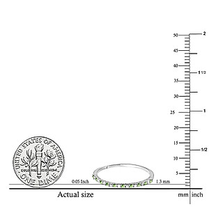 Dazzlingrock Collection Alternate Round Peridot & Diamond Stackable Wedding Band for Women in 14K White Gold Size 5.5