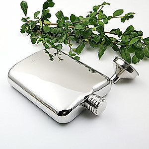 iSavage 6oz Hip Flask Square Shape 18/8 Stainless Steel Mirror Finishing with a Funnel-YM116