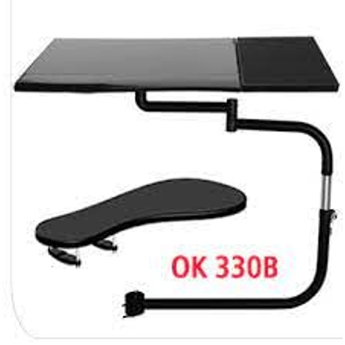 Ergonomic Laptop Keyboard Mouse Chair Stand Mount Holder Installed to Chair