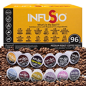 96 Count Variety (12 Amazing Blends), Single serve Coffee Pods for Keurig K Cup Brewers - Premium Roasted Coffee (Variety, 96 Compatible with 2.0)...