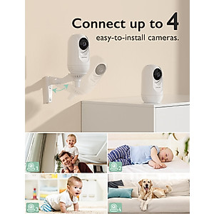 Momcozy Video Baby Monitor, 1080P 5" HD Baby Monitor with Camera and Audio, Infrared Night Vision, 5000mAh Battery, 2-Way Audio, Temperature Sensor, Lullabies and 960ft Range, Ideal for New Moms