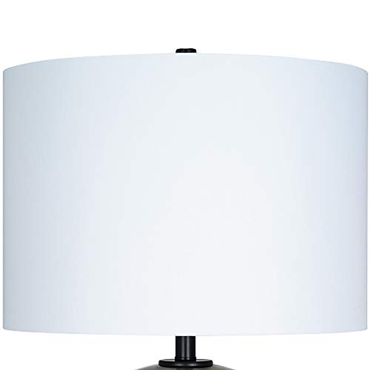 Catalina 21391-003 Mid-Century Modern Round 2-Tone Frosted Glass Table Lamp with Antique Brass Accents, 27.25", Smoke Grey/Black