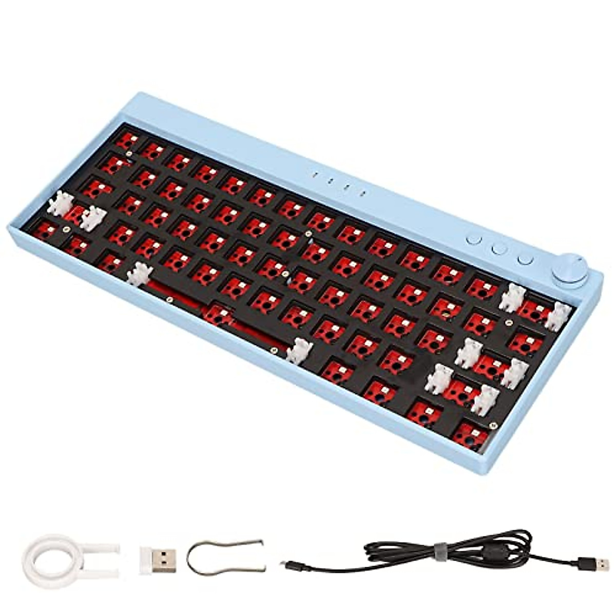 Yoidesu Mechanical Keyboard DIY Kit, 61 Keys Hot Swappable RGB Custom Mechanical Gaming Keyboard Kit, 3Pin/5Pin Switch, Wireless 2.4G/Bluetooth/Type C Wired Keyboard(Blue)