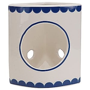 STOBOK Rabbit Hay Feeder Ceramic Bunny Feeder Rack Guinea Pig Hay Storage Stand Cage Grass Holder Manger Chinchilla Food Bowl for Small Animal Pet Supplies Blue