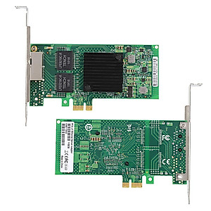 Zyyini i350-T2V2 i350AM2 PCI-Ex1 Dual Port Server Network Card RJ45 Dual Port Gigabit Network Adapter Gold Plated PCI-E Interface for Server, Internet Cafe, Data Center