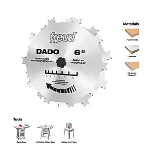 Freud SD206: 6" Pro Dado Set and Bosch TS1007 Dado Insert, Red