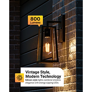 Sunco 4 Pack Dusk to Dawn Light Bulbs LED Edison 3000K Warm White, CRI90 7W Equivalent 60W, Vintage Style ST64 Extra Bright Automatic Bulb, 800 Lumens, E26 Base, Light Sensing Outdoor UL