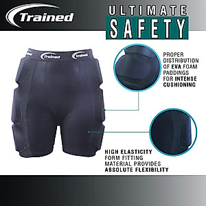 Trained Padded Protective Shorts for Extreme Sports Black