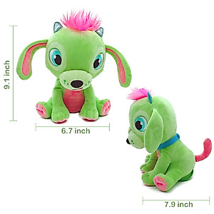 YH YUHUNG Interactive Animated Twirling Moving Dog Stuffed Animal Plush Toy, Spins Around Making Laugh Sounds, 9 Inches