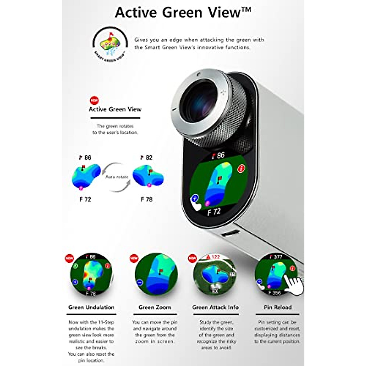 Voice Caddie SL2 Golf GPS Laser Rangefinder | Distance Measuring Flag Pole Locking Vibration | Slope Mode Tournament Switch | Continuous Scan | 6X Magnification | 1,000 Yards | USB Rechargeable