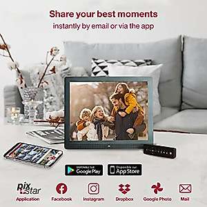 Pix-Star 10 inch WiFi Digital Picture Frame, Share Videos and Photos Instantly by Email or App, Motion Sensor, IPS Display, Effortless One Minute Setup, Highly Giftable