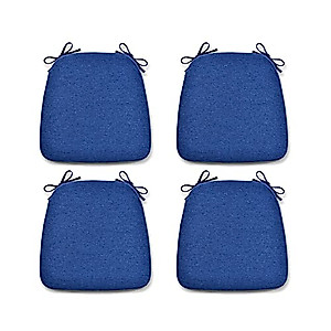 COSNUOSA Kitchen Chair Cushions Dining Chair Cushions with Ties Non Slip Kitchen Dining Chair Pads Seat Cushion Set 17 x 16 Inches Navy Blue 4 Pcs