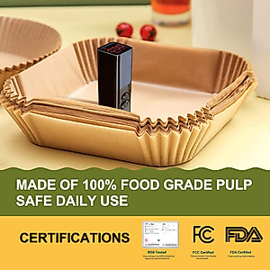 Air Fryer Liners for bella 4Qt Slim Air Fryer, Bella Air Fryer Accessories, Parchment Paper Liners Disposable Rectangular for Ninja Foodi 2-Basket, Instant Pot Vortex Plus, PowerXL Vortex(100Pcs)