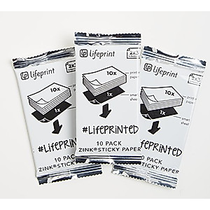 Lifeprint 30 pack of film for Lifeprint Augmented Reality Photo AND Video Printer. 2x3 Zero Ink sticky backed film