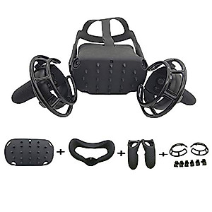 Oculus Quest six-Piece Family Bucket Silicone face mask Handle Cover Handle Protector Set (Black)