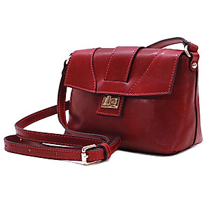 Floto Sapri Cross Body Bag in Red Leather